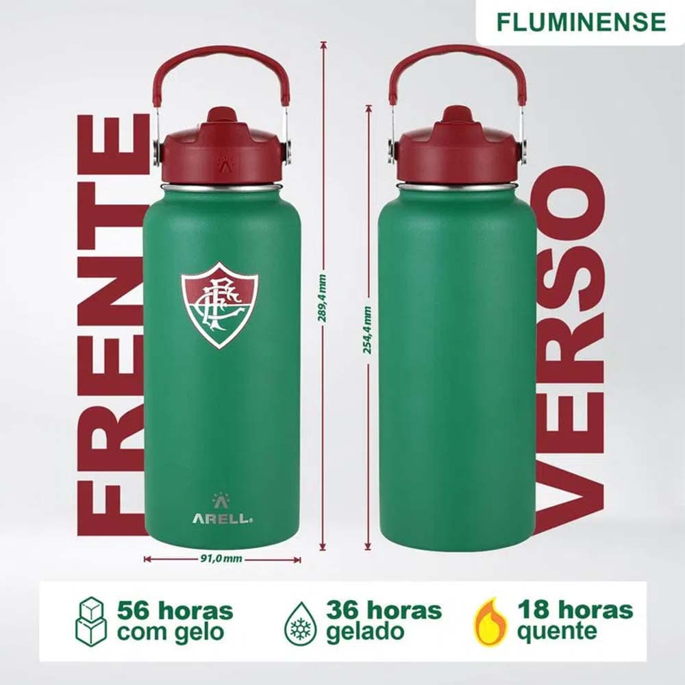 Garrafa Térmica Fluminense Oficial 1 Arell 946ml - fluminense2023